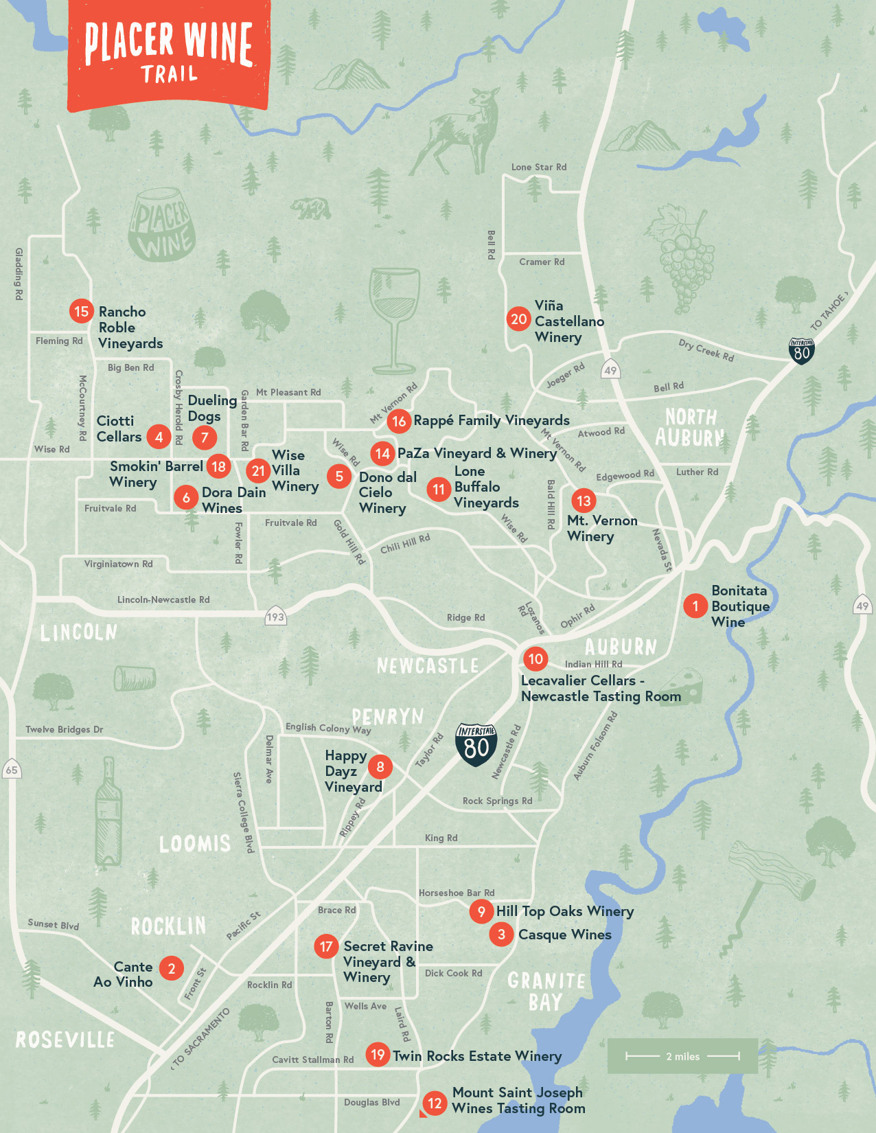 Placer Wine Trail - Trail Map - Placer Wine Trail